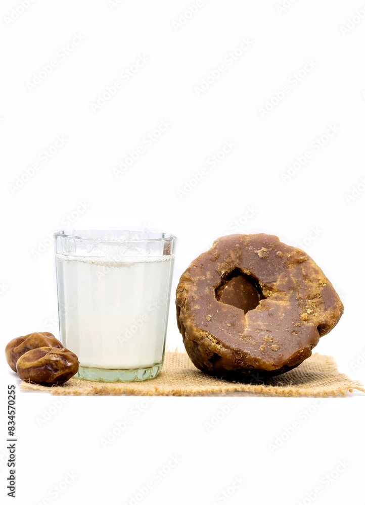 Date Palm Tree Juice or Khejur Ras in Glass with Phoenix Dactylifera ...