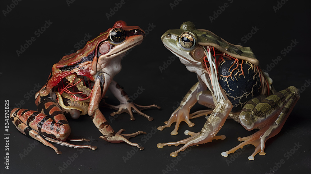 Anatomy of a Frog: Comprehensive Look at the Internal Skeleton Stock ...