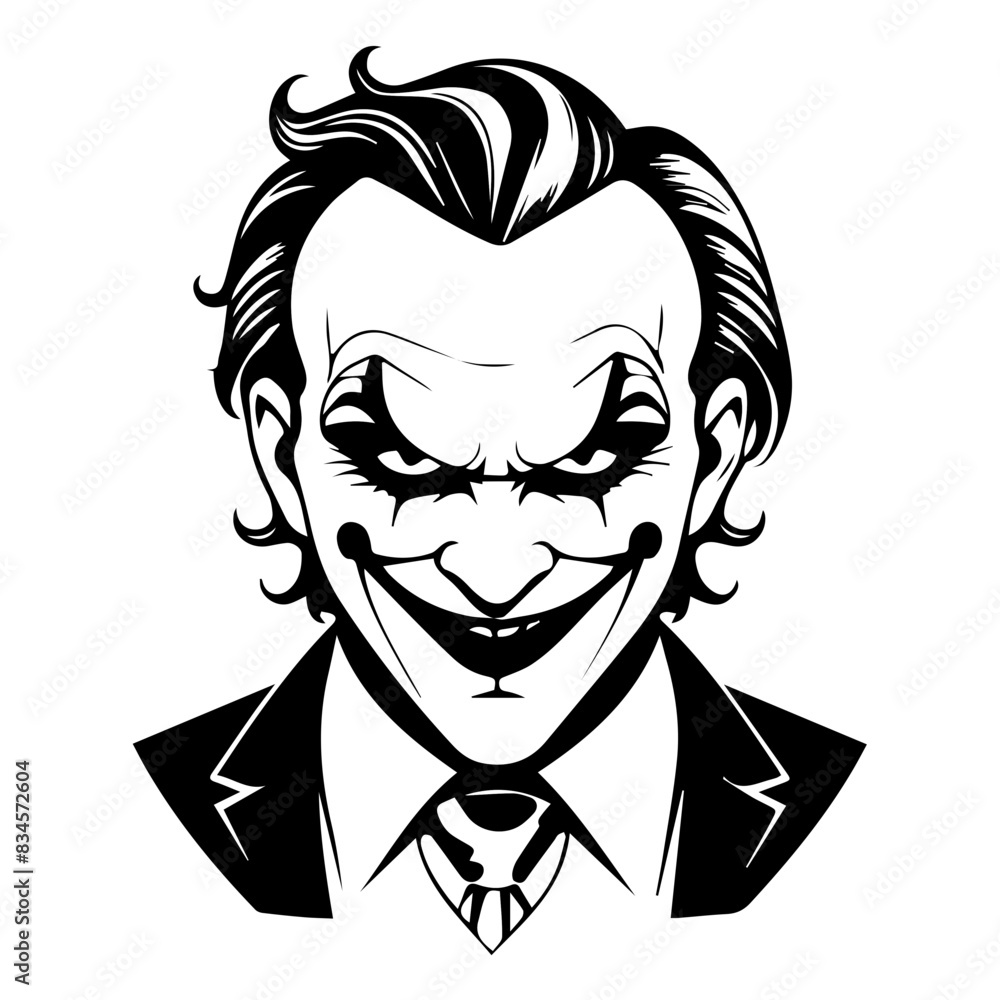 jocker face vector black silhouette logo illustration design for ...
