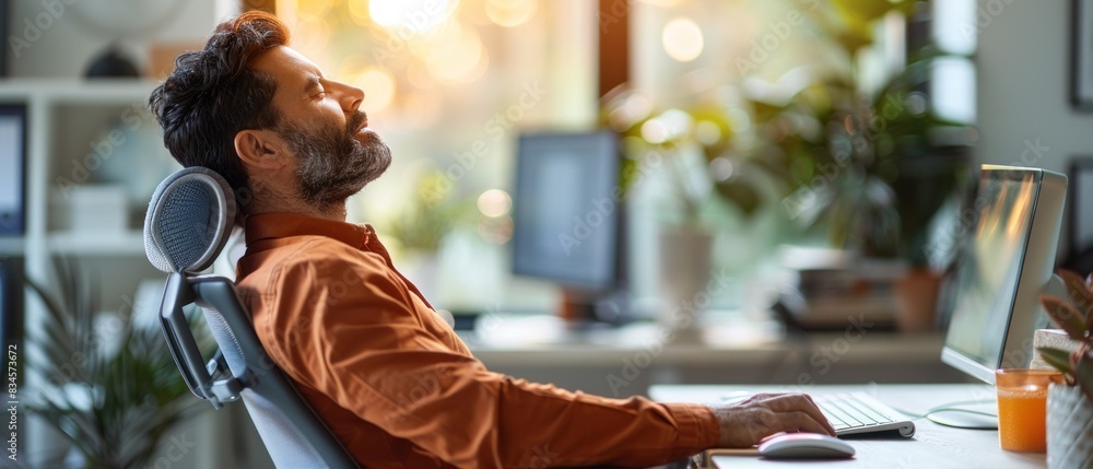 An immaculate desk setup with only a keyboard and mouse, portraying ...