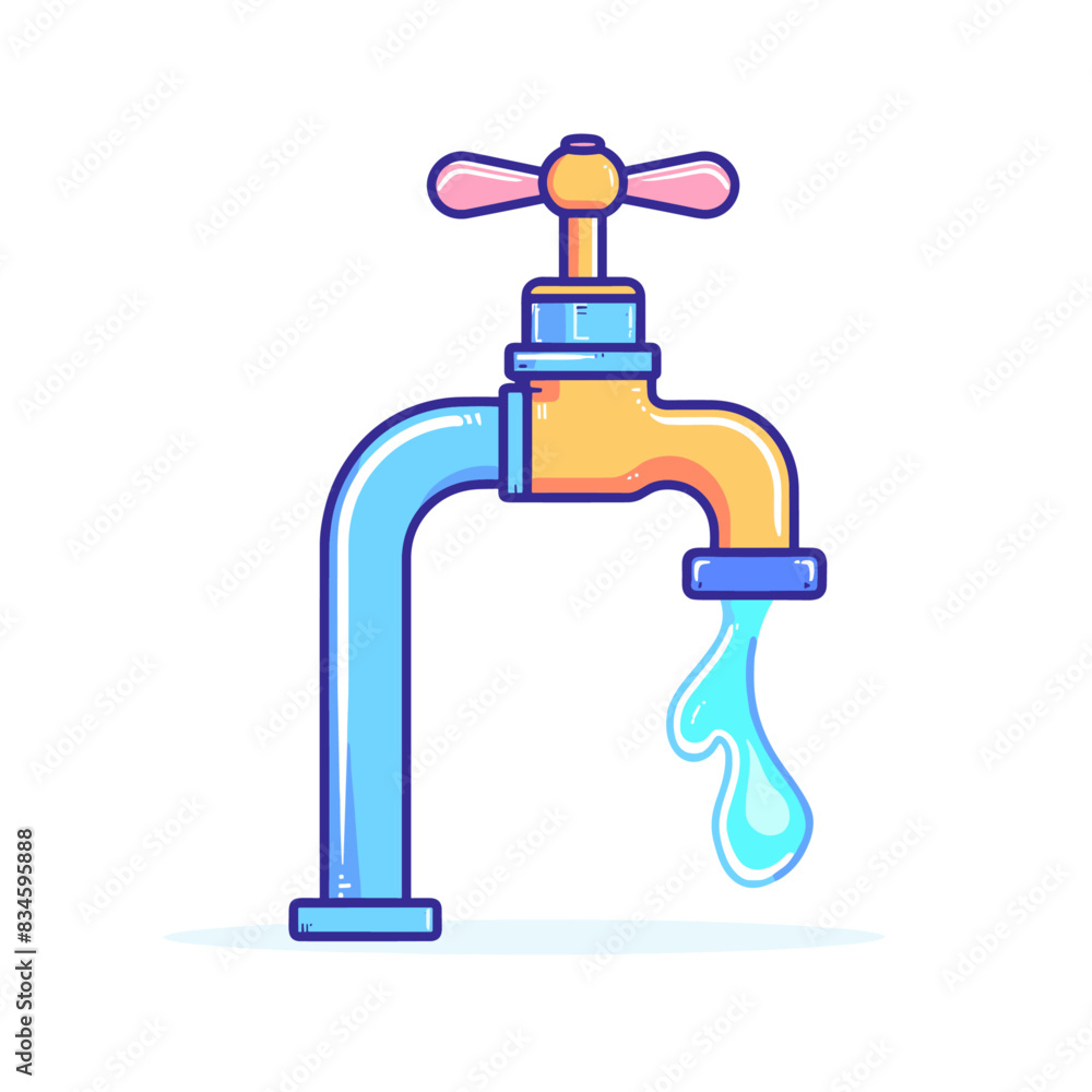 Water tap cartoon vector, clip art for illustrator Stock Vector | Adobe ...