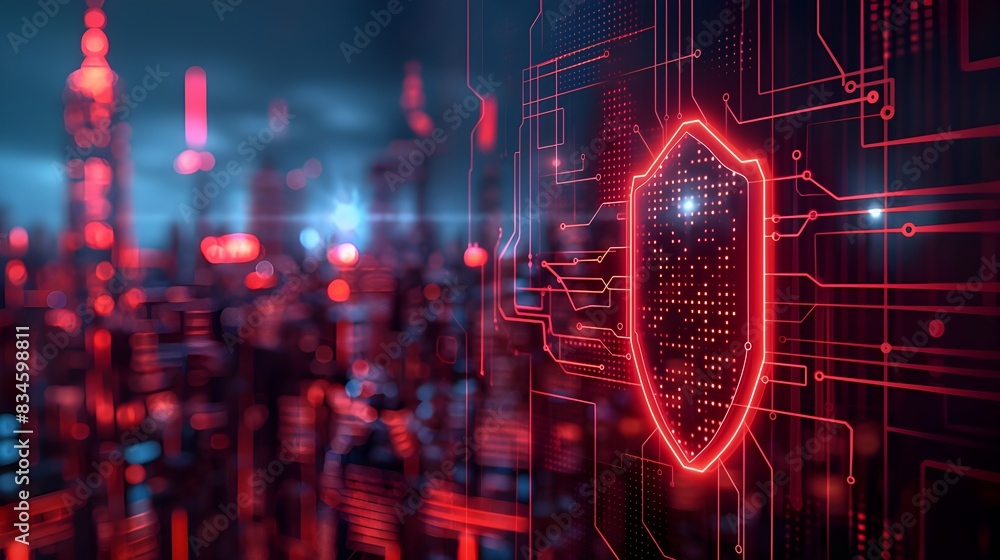 Growing Digital Small Shield Data Protection Cyber Security laser with ...