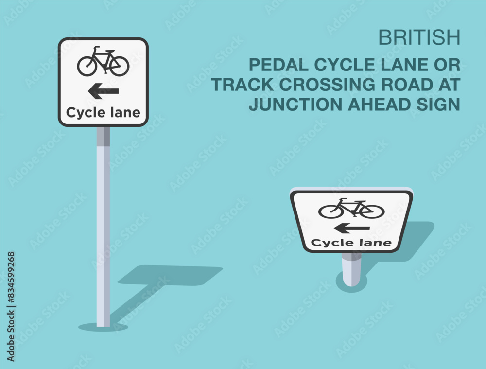 Vetor de Traffic regulation rules. Isolated British "pedal cycle lane ...