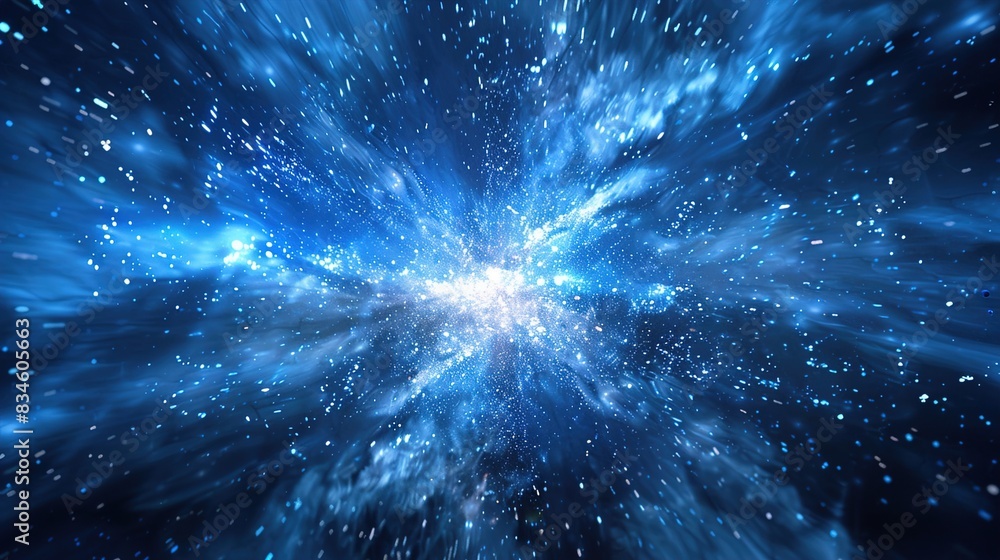 Cosmic Burst - Stunning Navy Blue Light Explosion with Dynamic Rays and ...