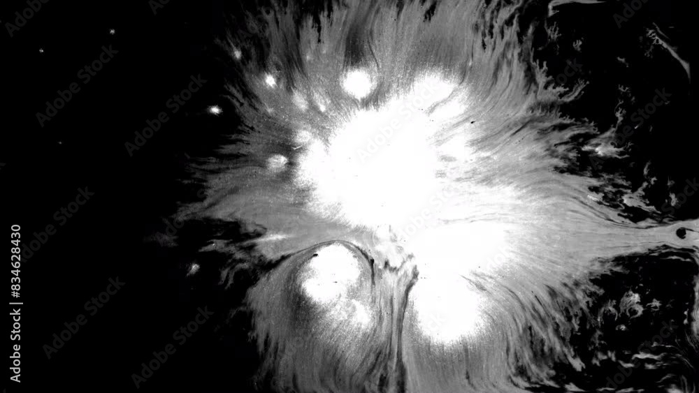 Black ink rorschach effect abstract background artistic flow splatter ...