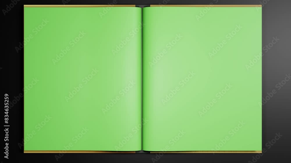 Animated turning pages of an old book with Green Screen on Desk- 3d ...