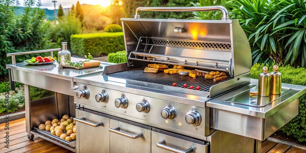 Gas grill with multiple burners and heat zones for efficient cooking at ...