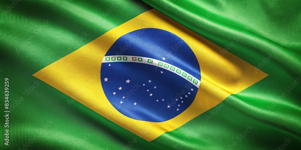Brazil flag emblem with green, yellow, blue, and white colors , Brazil ...