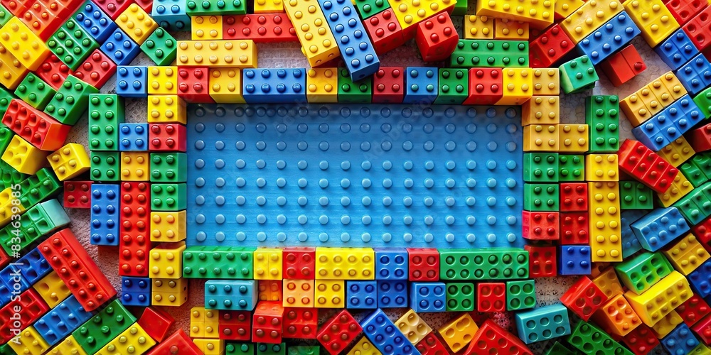 Colorful Lego background with empty copy space, Lego, building blocks ...