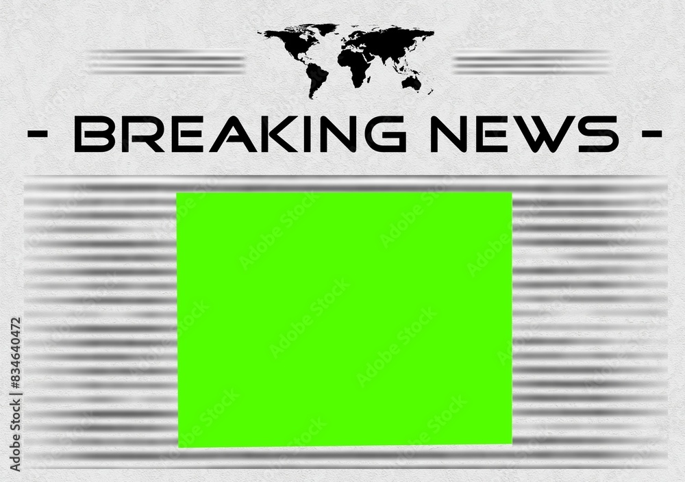 Newspaper Page With Green Screen, Mock Up Stock Illustration | Adobe Stock