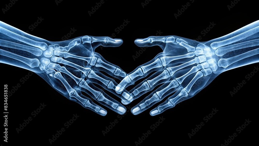 X-ray image of a handshake , handshake, hands, x-ray, anatomy, medical ...