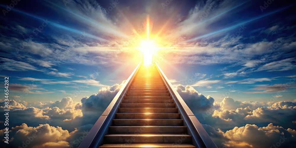 Stairway to heaven with glowing light at the top , stairway, heaven ...