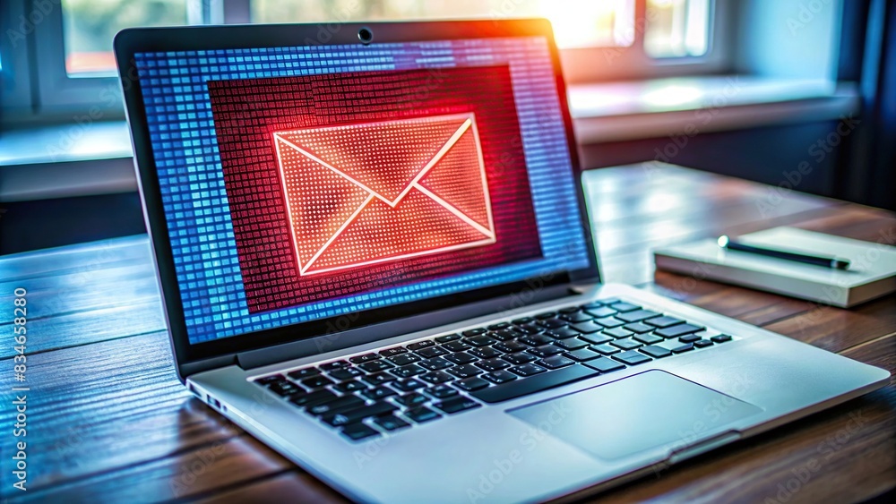 A close-up of a computer screen displaying a ransomware email phishing ...