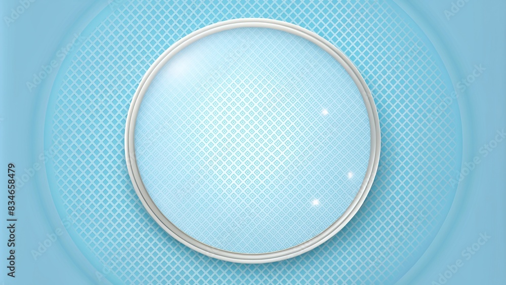 Modern light blue web banner template with circle frame, perfect for ...