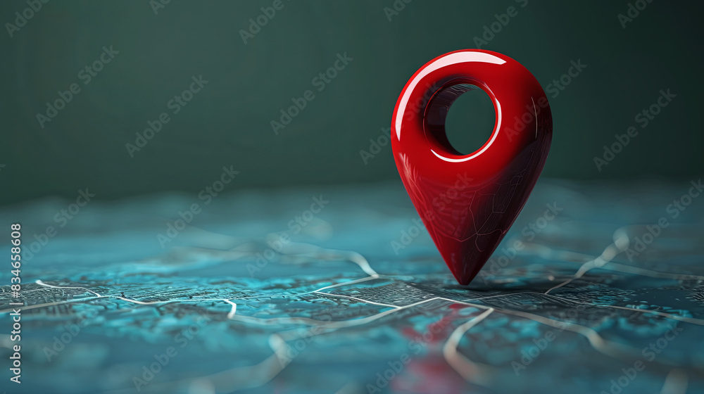 GPS marker indicating a specific position on a map, allowing for ...