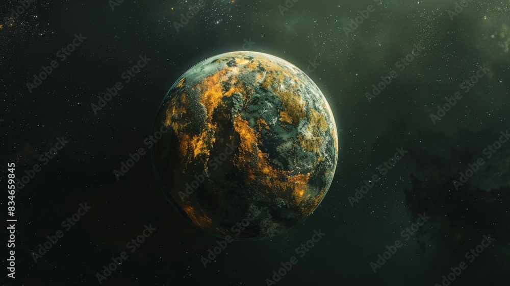 An imaginative depiction of a planet undergoing terraforming, with ...