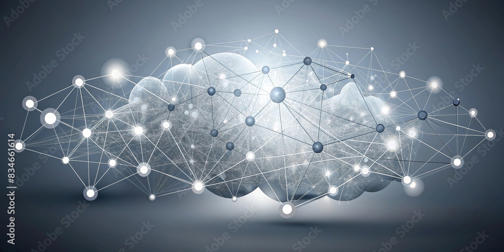 Abstract technology concept with interconnected dots and lines using ...
