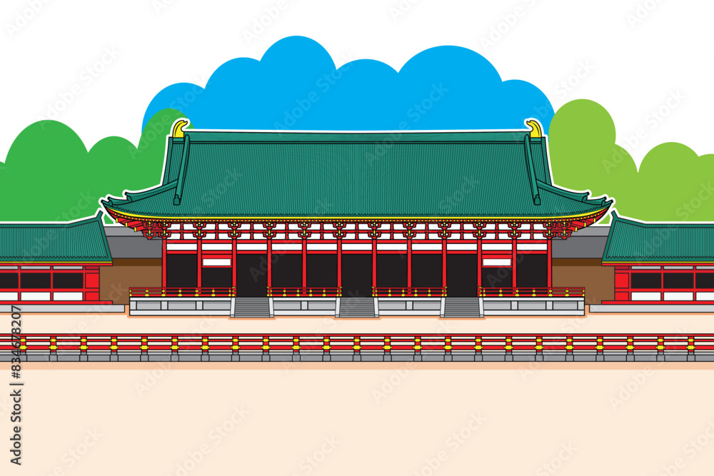 The famous Shinto shrine in Kyoto Japan - Heian jingu Shrine with ...