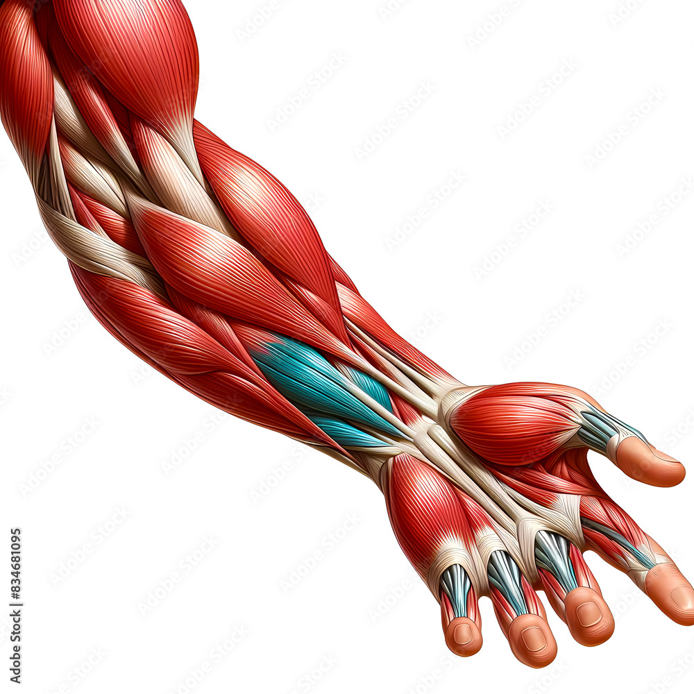 Isolated vector illustration of anatomy of human arm and wrist muscles ...