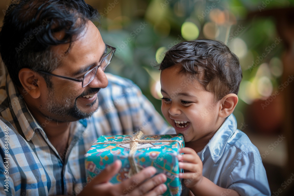 Emotional Father's Day moment: Dad receiving a heartfelt handmade gift ...