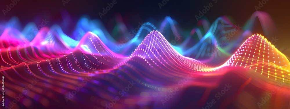 Vibrant Frequency Spectrum A Captivating 3D Rendered Visualization of ...