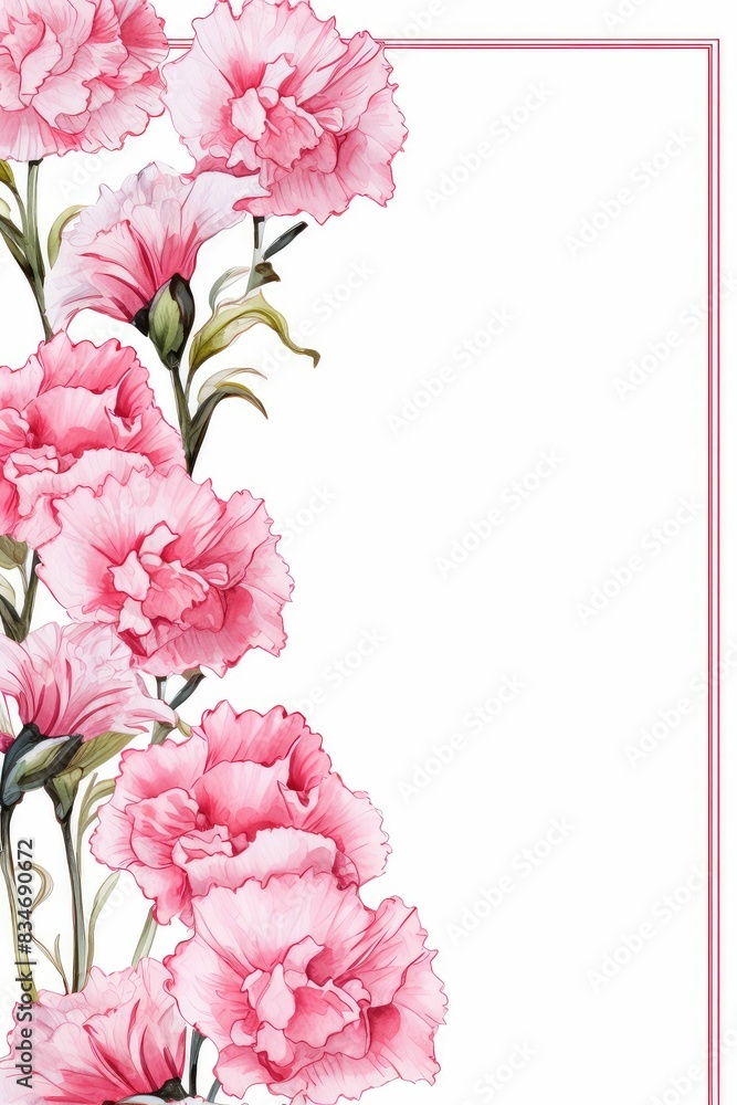 carnation themed frame or border for photos and text. in various colors ...