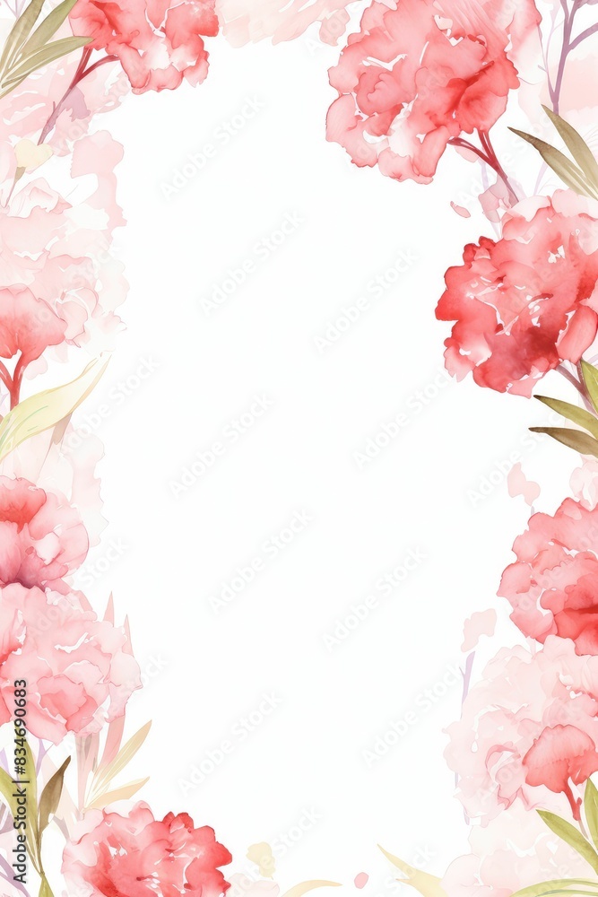 carnation themed frame or border for photos and text. in various colors ...