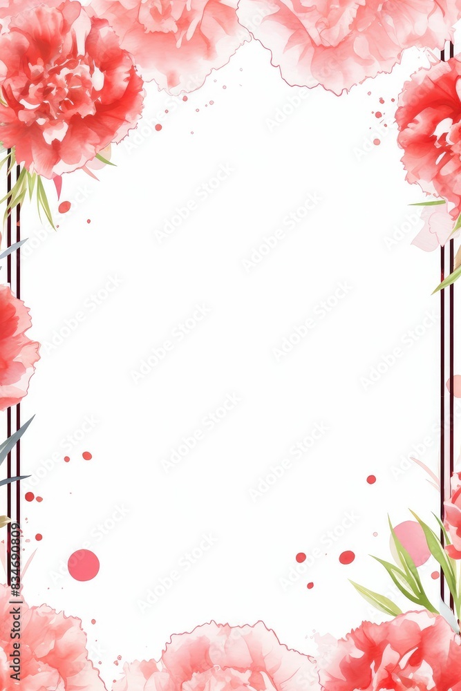 carnation themed frame or border for photos and text. in various colors ...