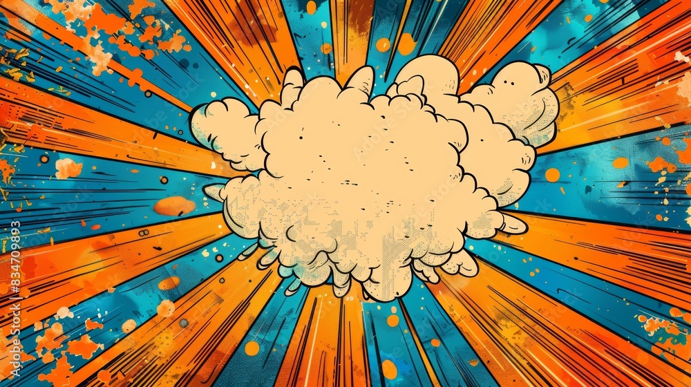 Blank superhero comic explosion background, dynamic bursts, birthday ...