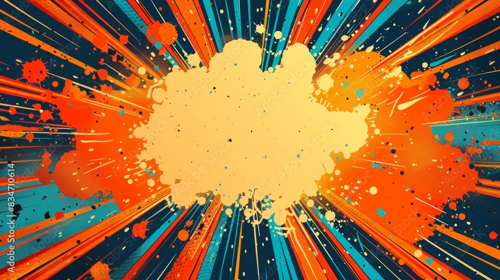 Comic explosion background with superhero theme, blank space, birthday ...