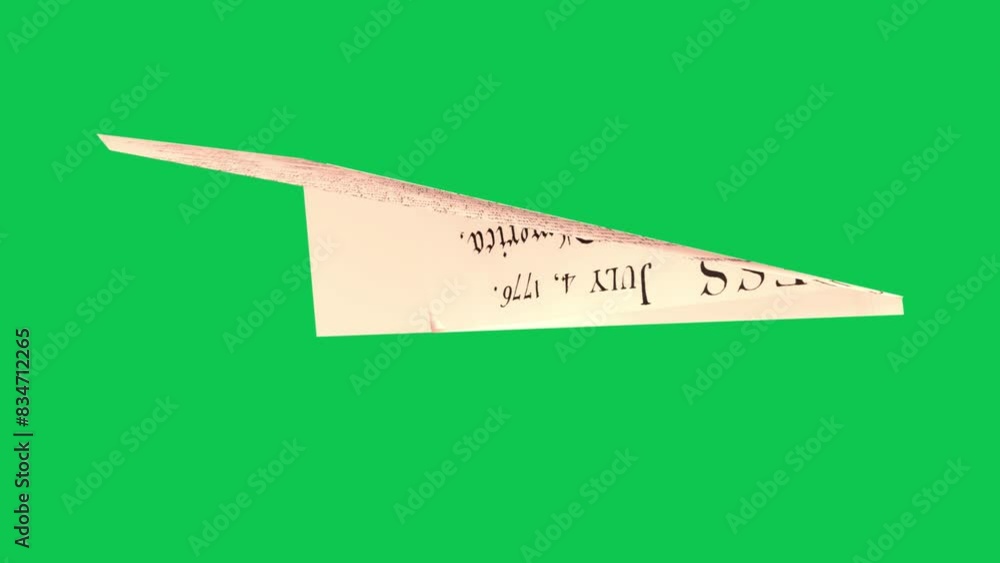Video „Paper Plane - USA Declaration Page with Title and Text - Flying ...