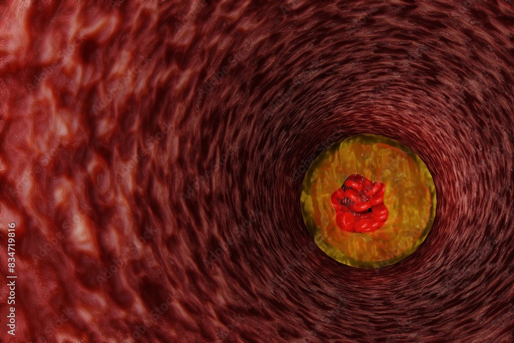 Fat clogs the arteries in the body. LDL. low-density lipoproteins.3d ...