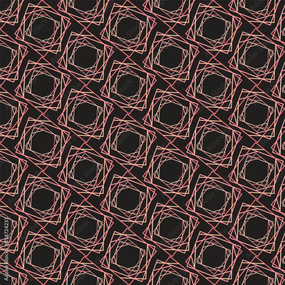 seamless geomatic tetragonal pattern design with red pink strips and ...