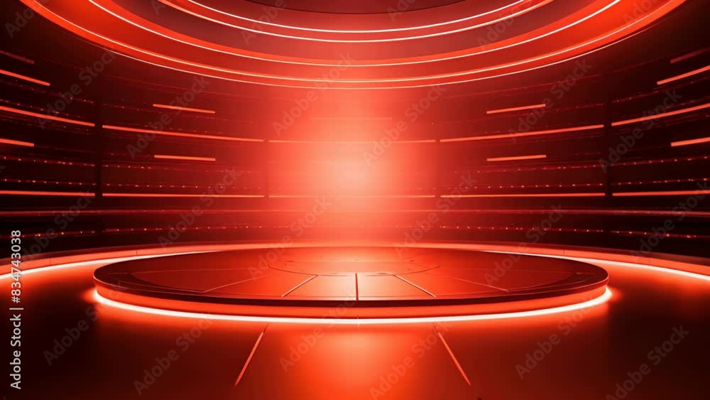 podium Futuristic showcase with platform for product displaying. Empty ...