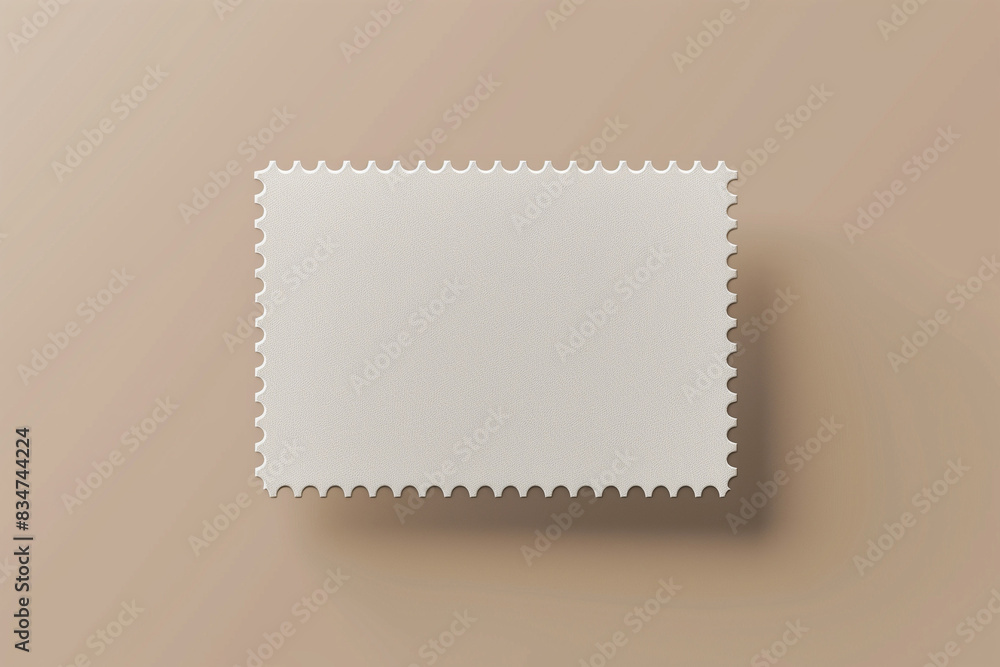 Blank white postage stamp mockup, beige background Stock Photo | Adobe ...