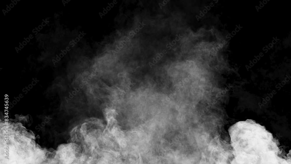 White steam swirls and rises from bottom to top. Smoke fog. Isolated ...