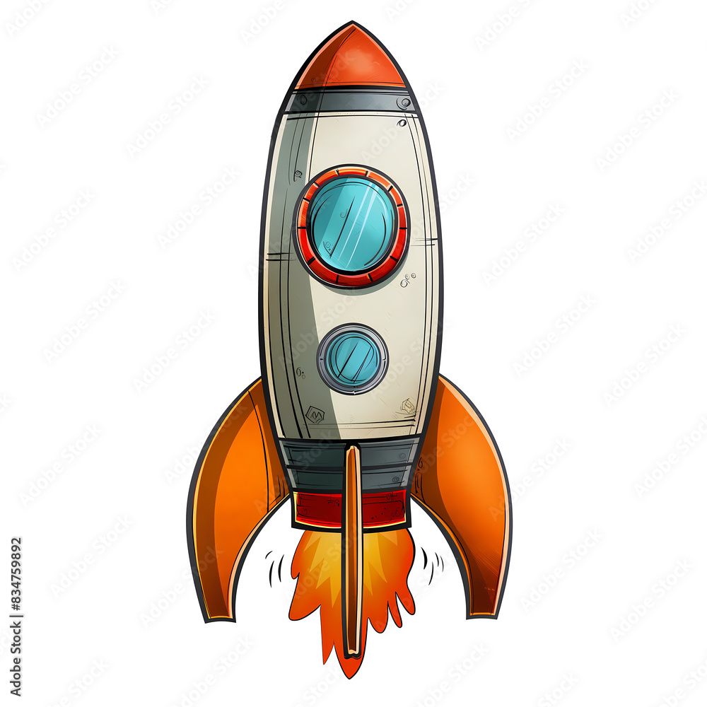 PNG clipart drawing of a rocket on an isolated transparent background ...