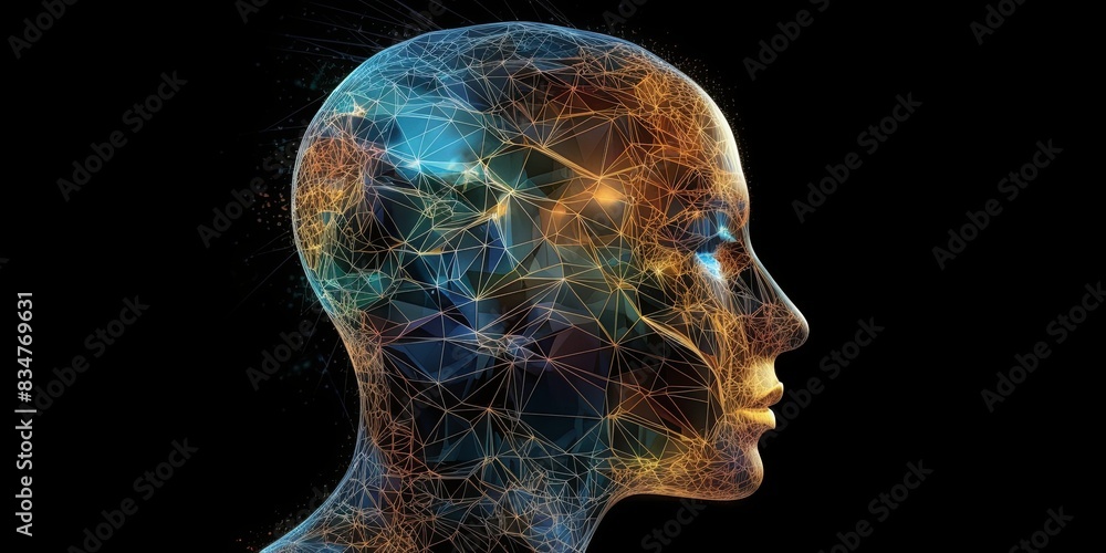 World Mental Health. Creative arrangement of human profiles and lines ...