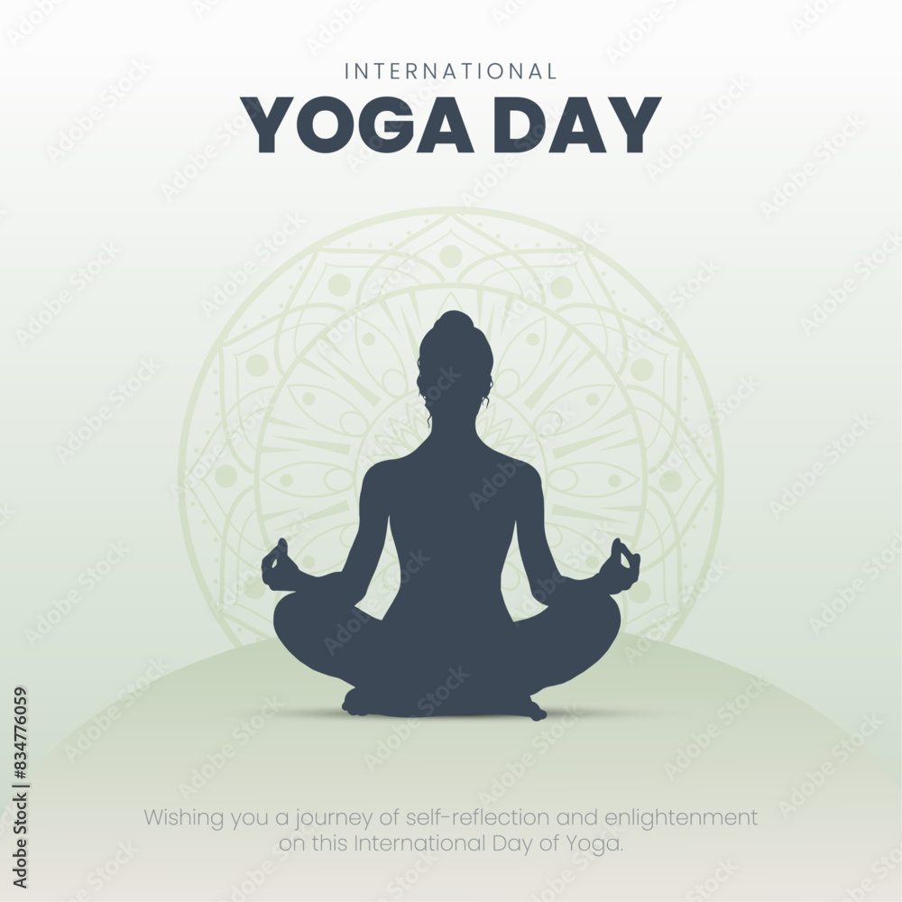 International Yoga Day Post and Greeting Card Design. Modern and ...