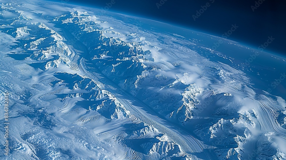 A satellite image showing the rapid retreat of glaciers over time ...