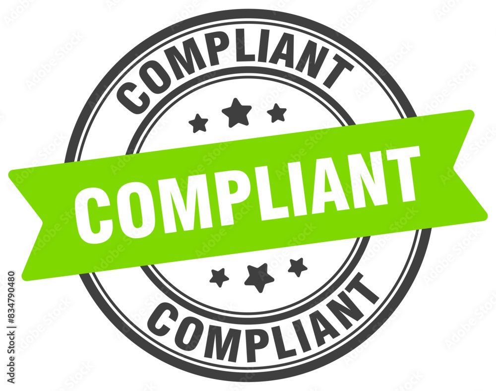 compliant stamp. compliant label on transparent background. round sign ...