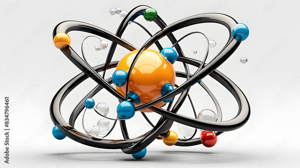 Understanding Atoms: A 3D Representation of Atomic Structure Stock ...