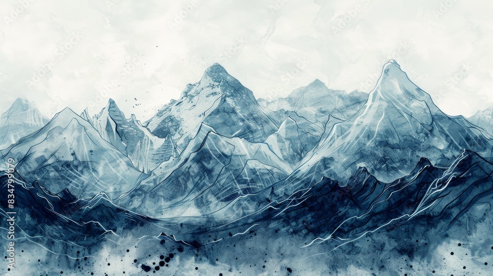 Ink style, distant mountains, mountains, hobbies, mountain climbing ...