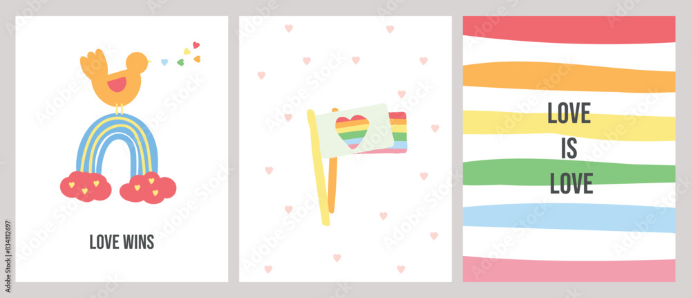 Gay Pride or LGBT Happy Pride Month. Diverse set of vector cartoon ...