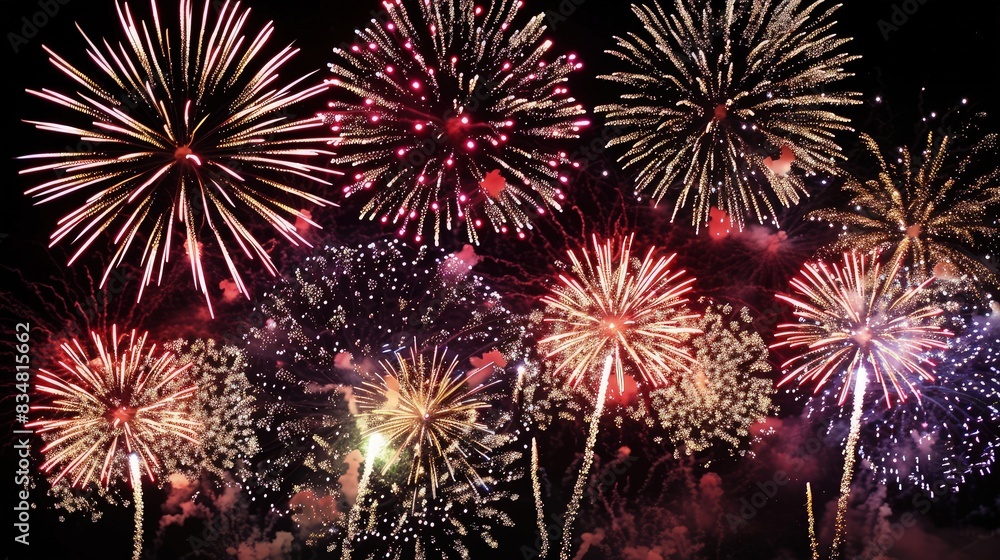 Seamless loop fireworks celebration, Alpha channel ready, isolated ...