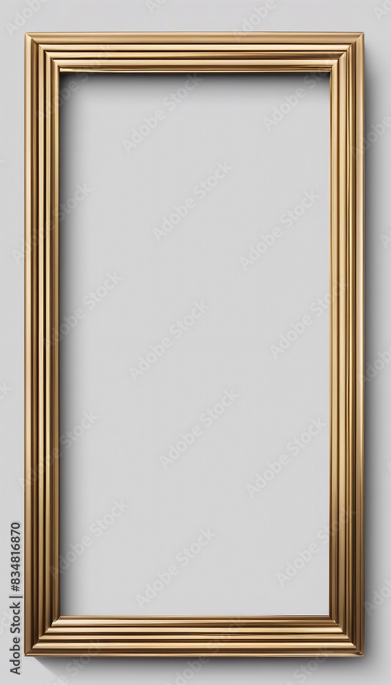 Double line rectangle golden frame isolated on transparent background ...