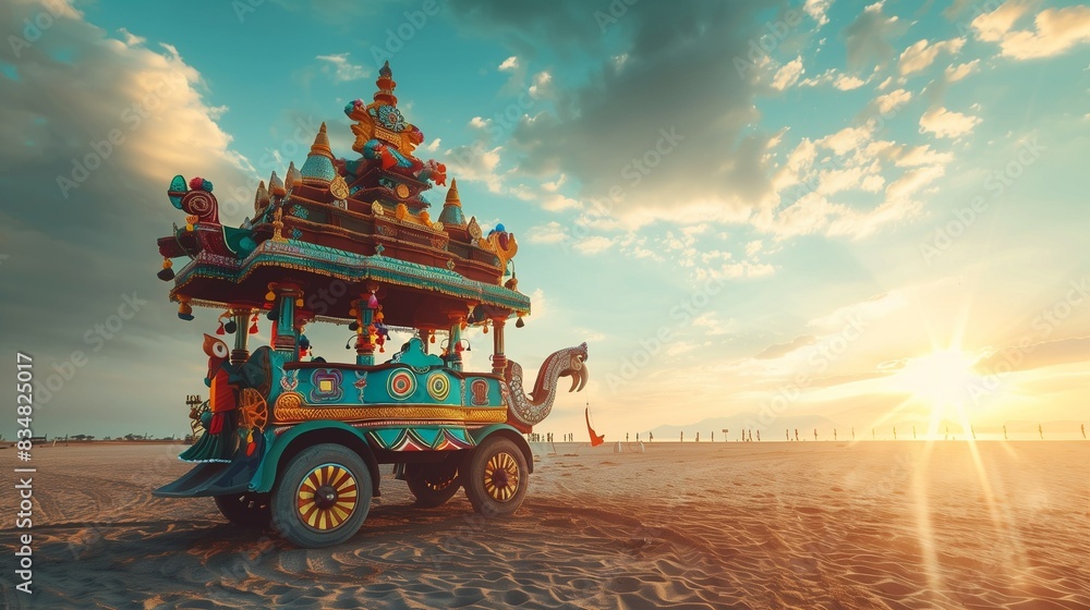 Ratha Yatra in India. Indian Chariot Festival. The return of Krishna. A ...