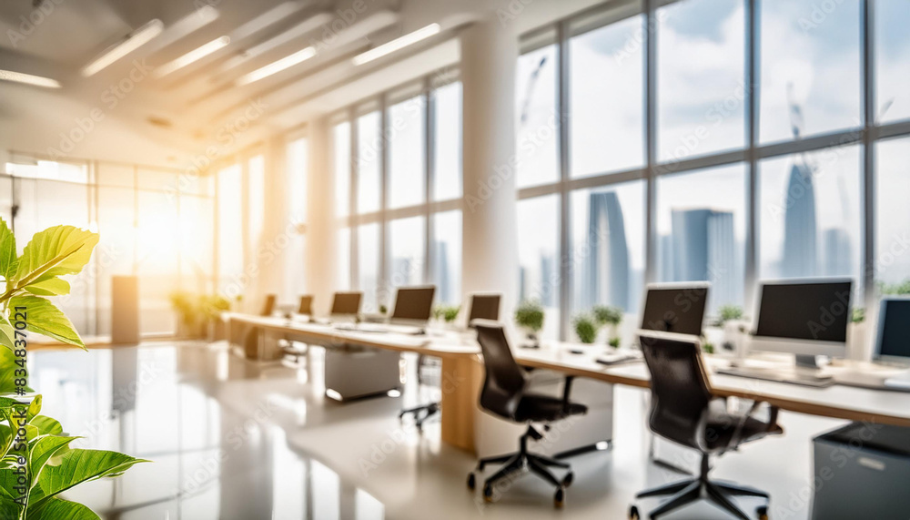 Beautiful blurred background image of a meeting room in a modern office ...