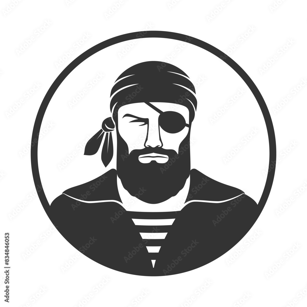 Pirate face graphic icon. Pirate sign isolated on white background ...