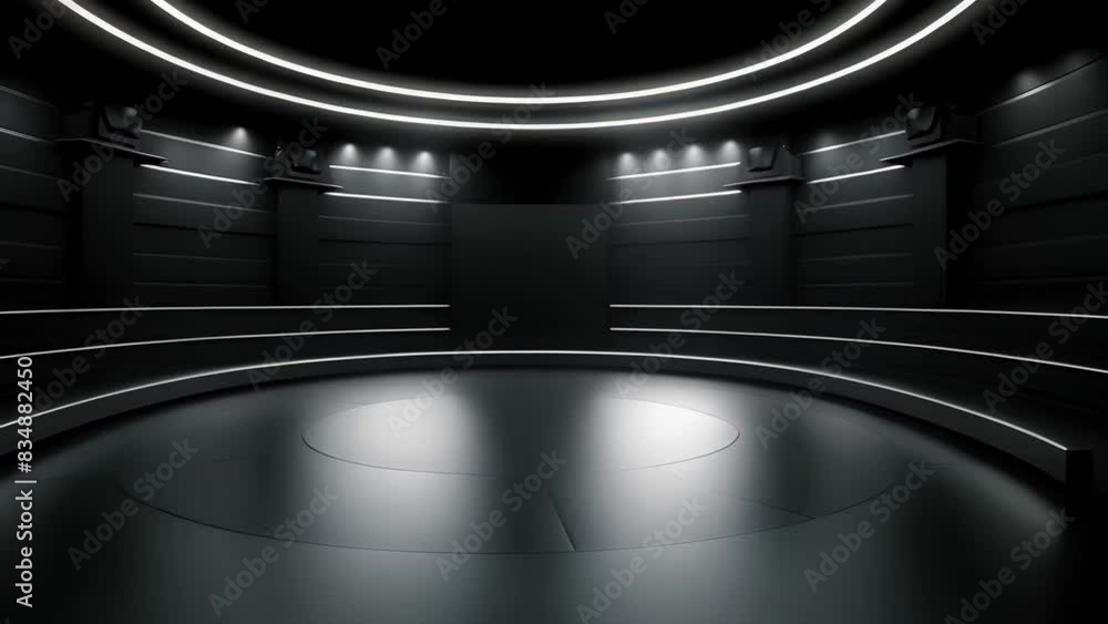 podium Futuristic showcase with platform for product displaying. Empty ...